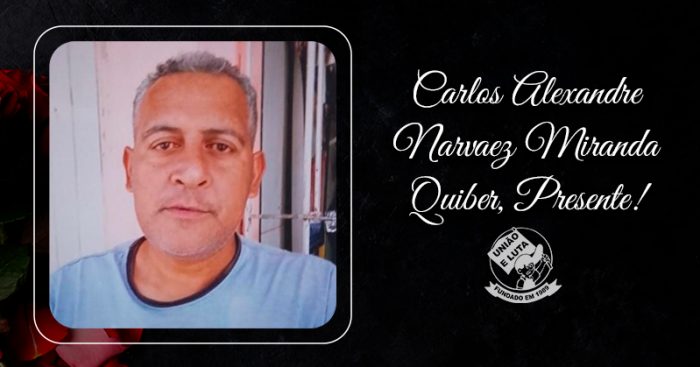 Nota de Falecimento – Carlos Alexandre Narvaez Miranda Quiber | SINTECT-SP